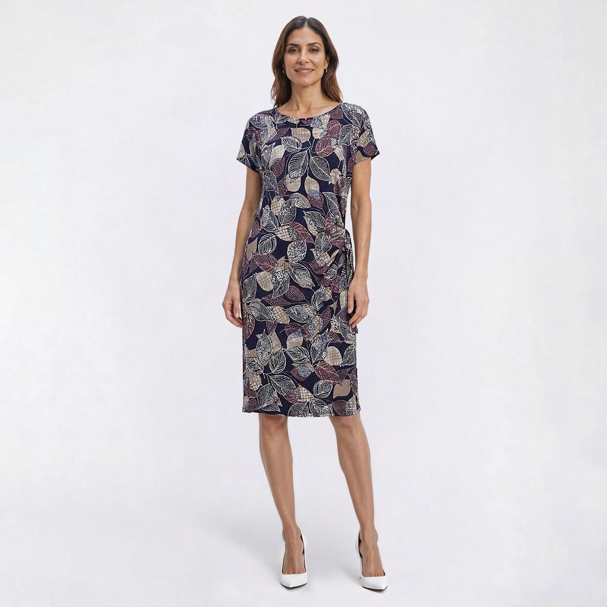 Click here for Womens Sami & Jo Short Sleeve Leaf Sarong Sheath D... prices